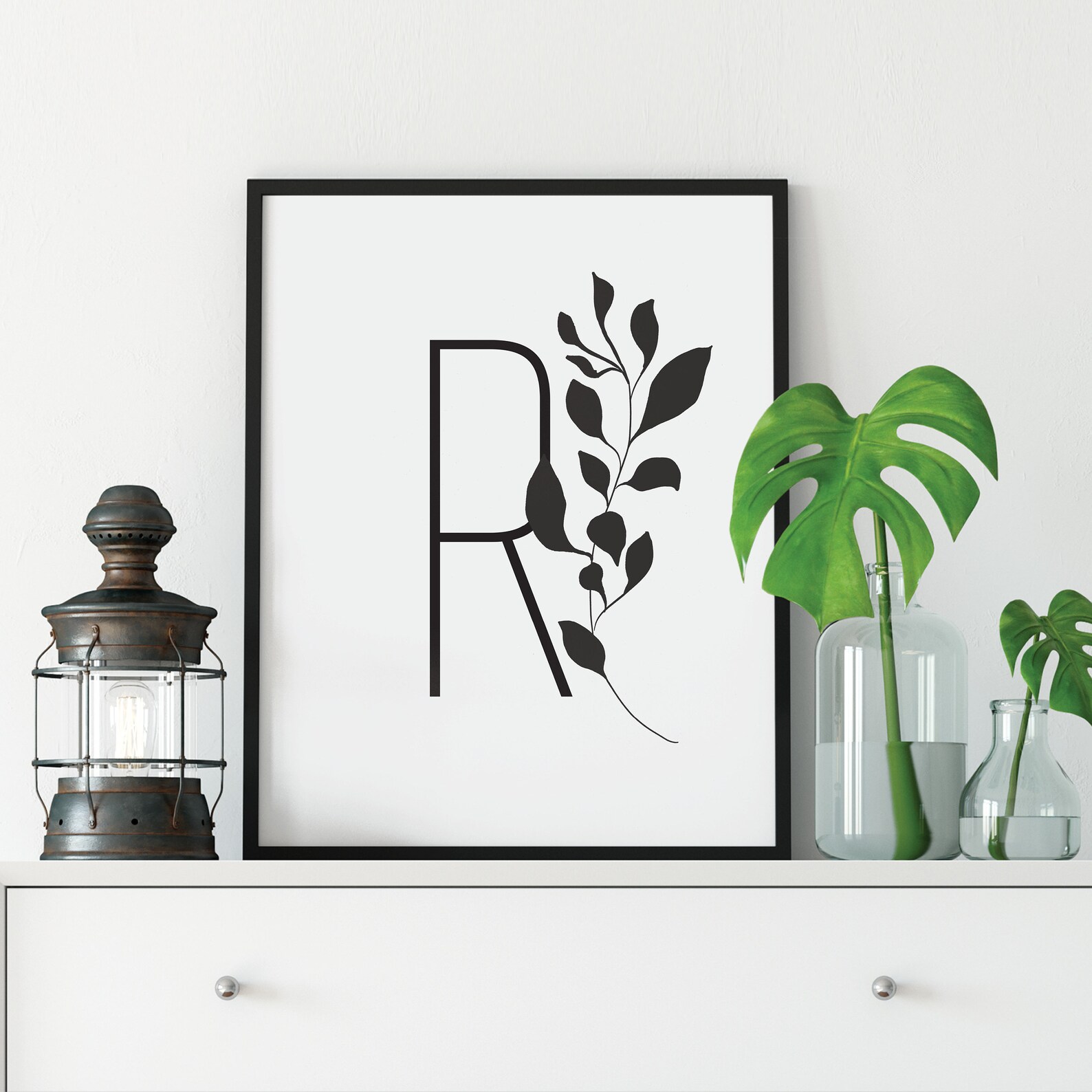 Letter R Poster Unframed Letter R Wall Decor Boho Letter - Etsy