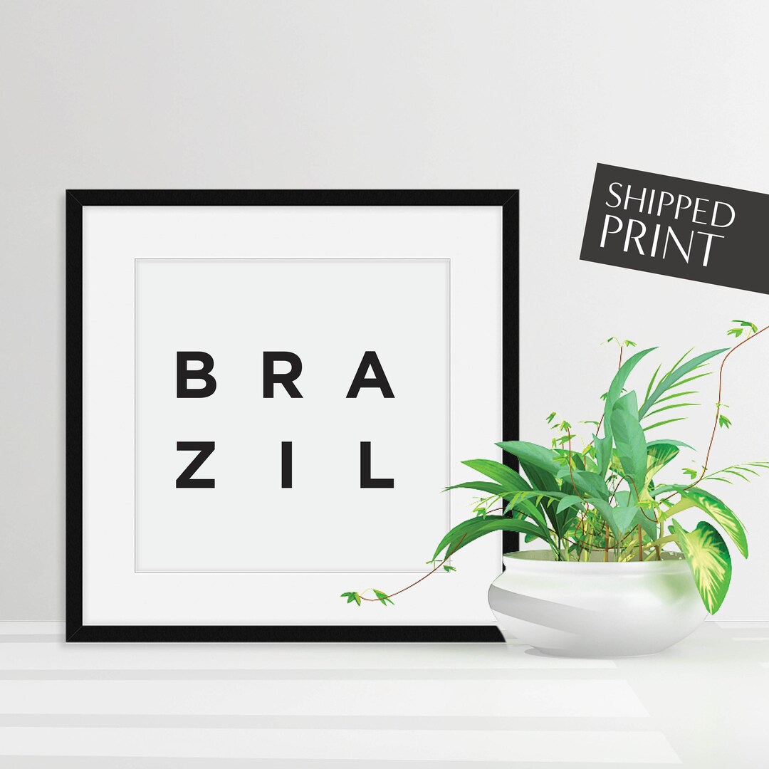 Brazil Poster, Brazil Wall Art, Brazil Art, Brazil Print, Black and ...