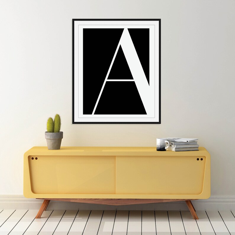 Letter A Wall Art PRINTABLE Letter A Print Minimalist | Etsy
