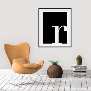Letter R Wall Art, PRINTABLE Letter R Print, Minimalist Poster, Letter ...