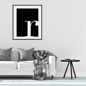 Letter R Wall Art, PRINTABLE Letter R Print, Minimalist Poster, Letter ...