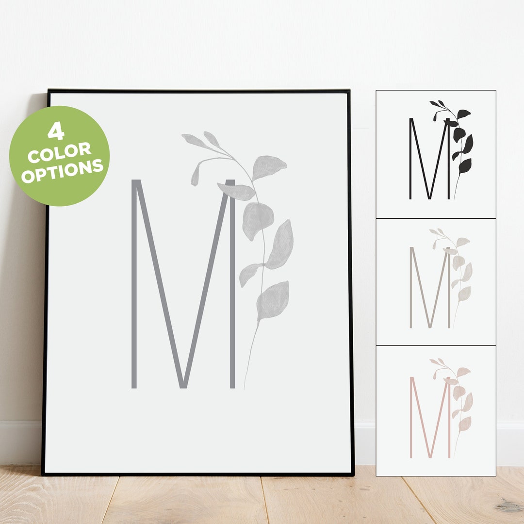Letter M Poster, Unframed Letter M Wall Decor, Boho Letter Print ...