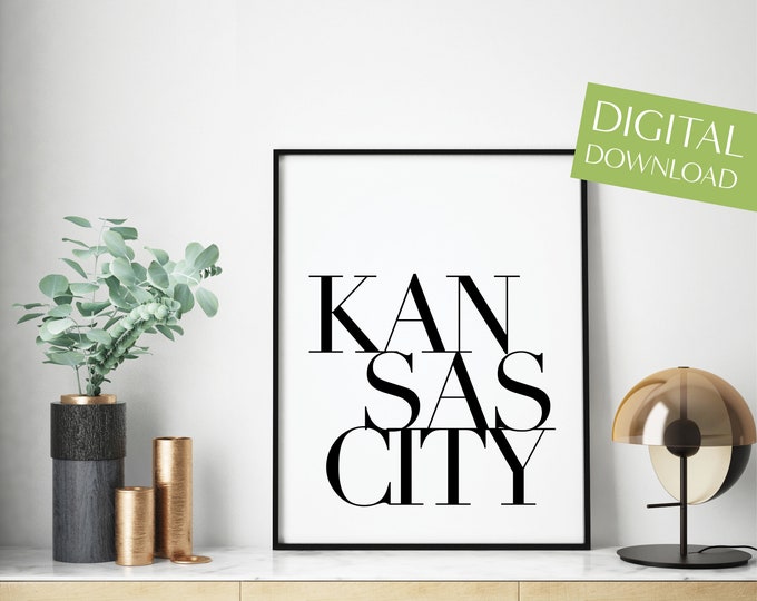 Kansas City Print PRINTABLE Kansas City Poster Kansas City - Etsy