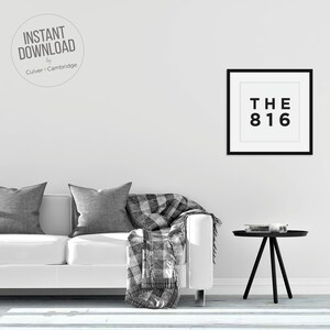 816 Area Code Kansas City Art Kansas City Decor Digital - Etsy