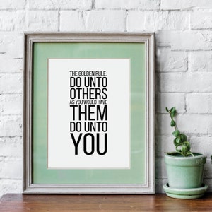 Do Unto Others, Golden Rule Poster, Golden Rule Wall Art, Matthew 7 12 ...