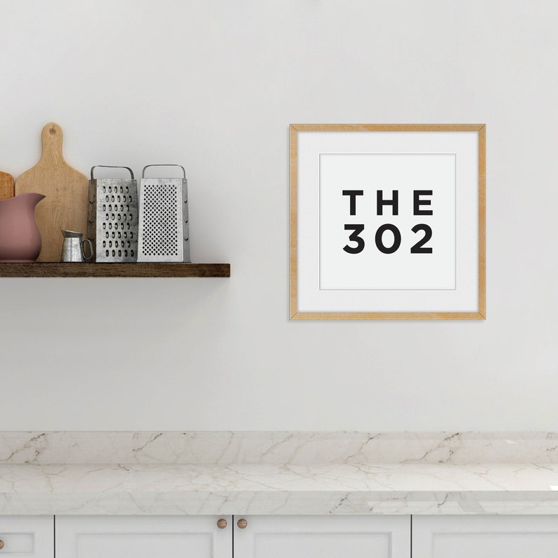 THE 302 Delaware Area Code Poster Area Code Print Black and | Etsy