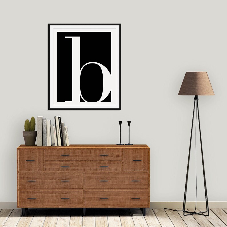 Letter B Wall Art PRINTABLE Letter B Print Minimalist - Etsy