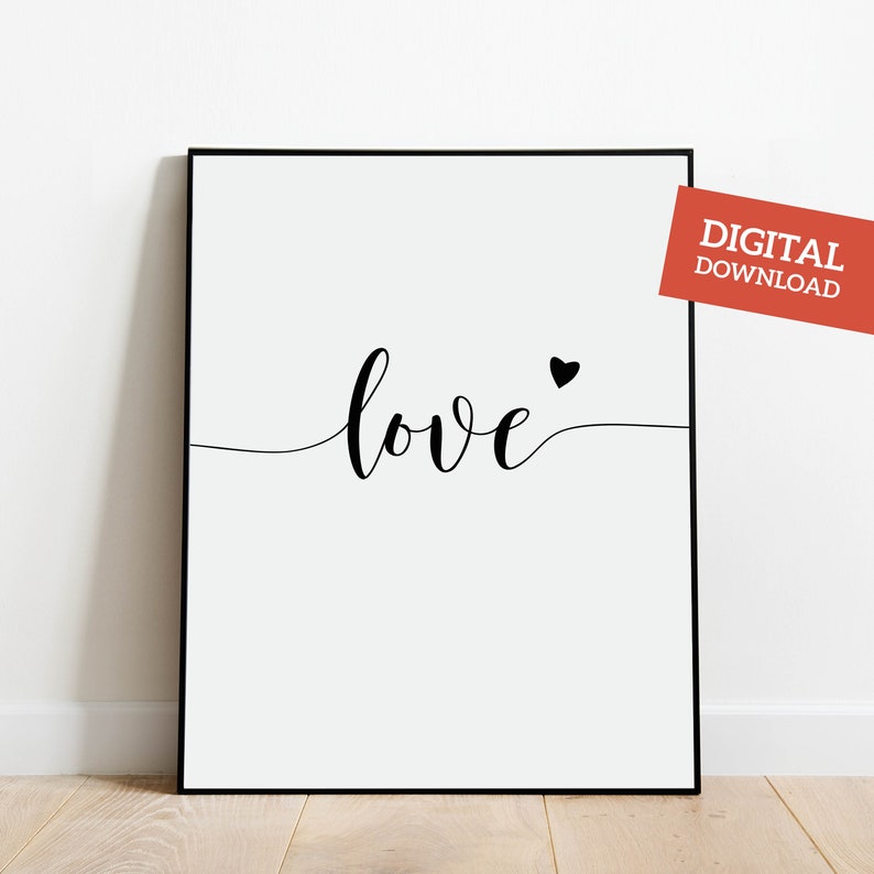 Love Wall Art PRINTABLE Love Print Love Poster Love Wall | Etsy