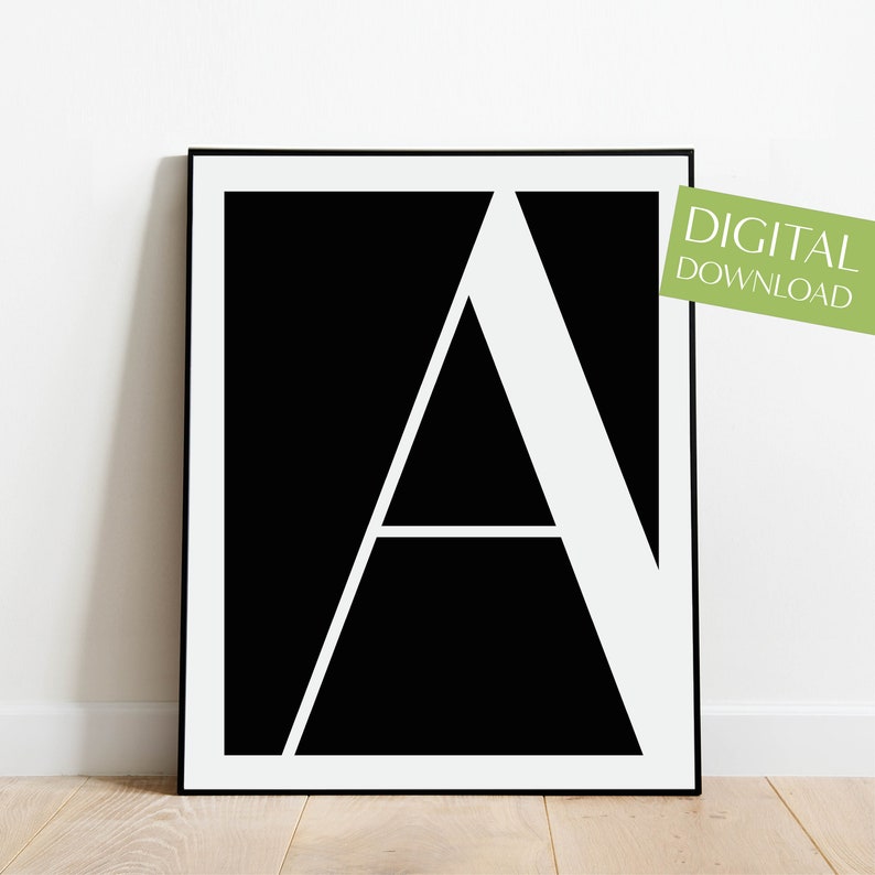Letter A Wall Art PRINTABLE Letter A Print Minimalist - Etsy