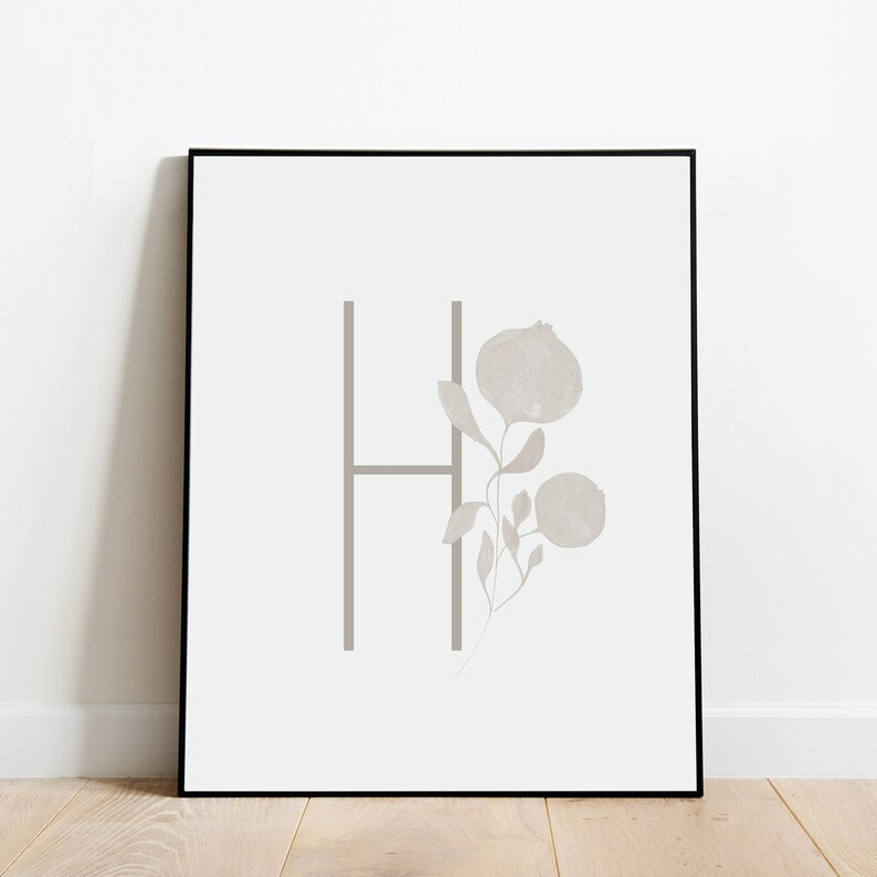 Letter H Poster UNFRAMED Letter H Wall Decor Boho Letter | Etsy