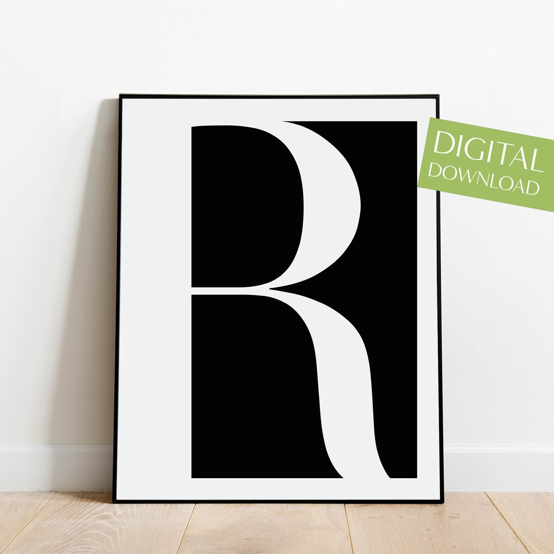 Letter R Wall Art, PRINTABLE Digital Download, Letter R Print ...