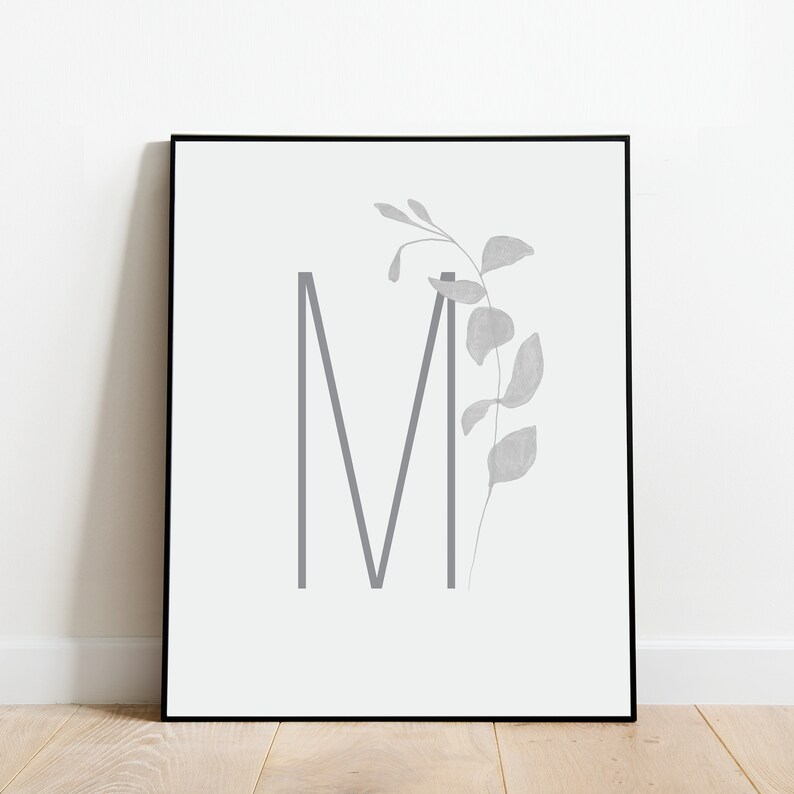 Letter M Poster Unframed Letter M Wall Decor Boho Letter - Etsy