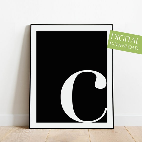 Letter C Wall Art PRINTABLE Digital Download Letter C Print - Etsy