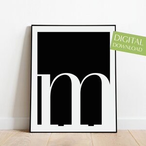 Letter M Print, PRINTABLE Letter M Poster, Digital Download, Initials ...