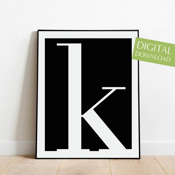 Letter K Print PRINTABLE Letter K Poster Digital Download - Etsy