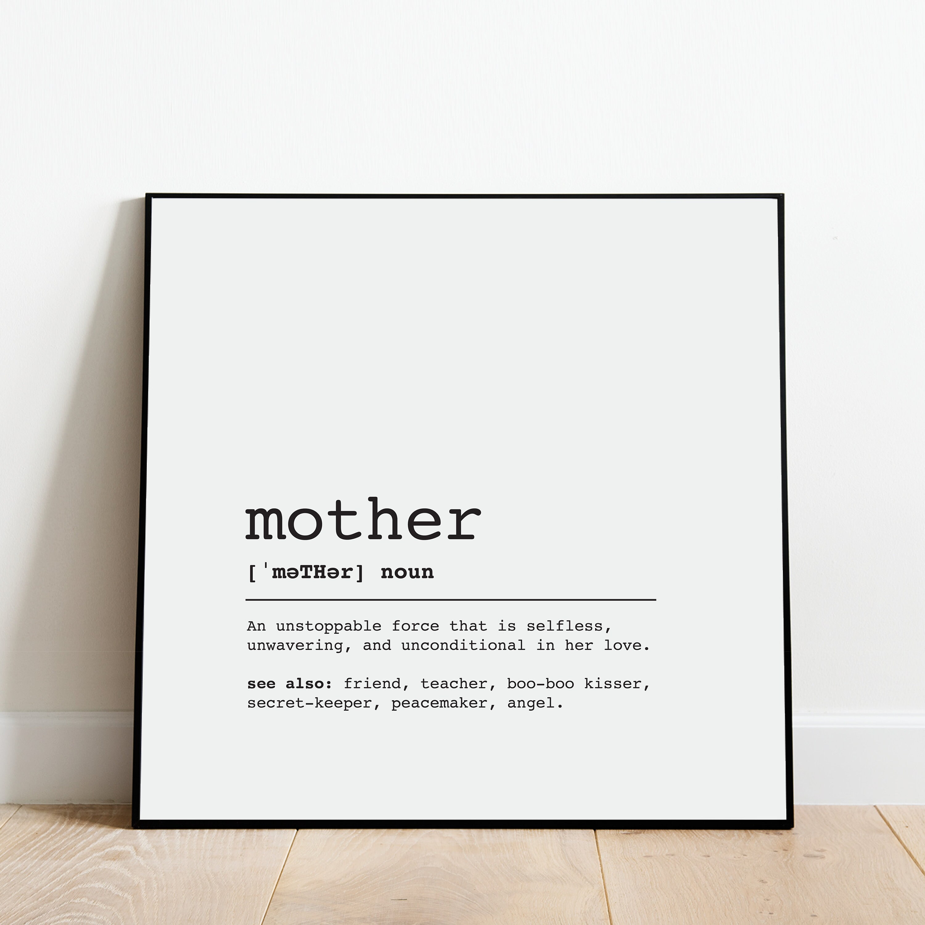 Mother Definition Mother Wall Art Mothers Day Mother Print | Etsy