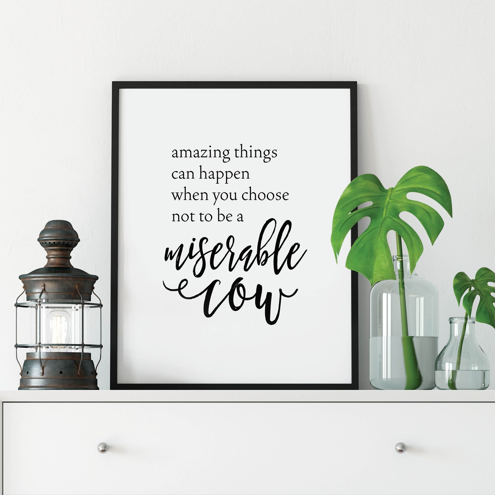 Miserable Cow / Amazing Things Can Happen PRINTABLE | Etsy