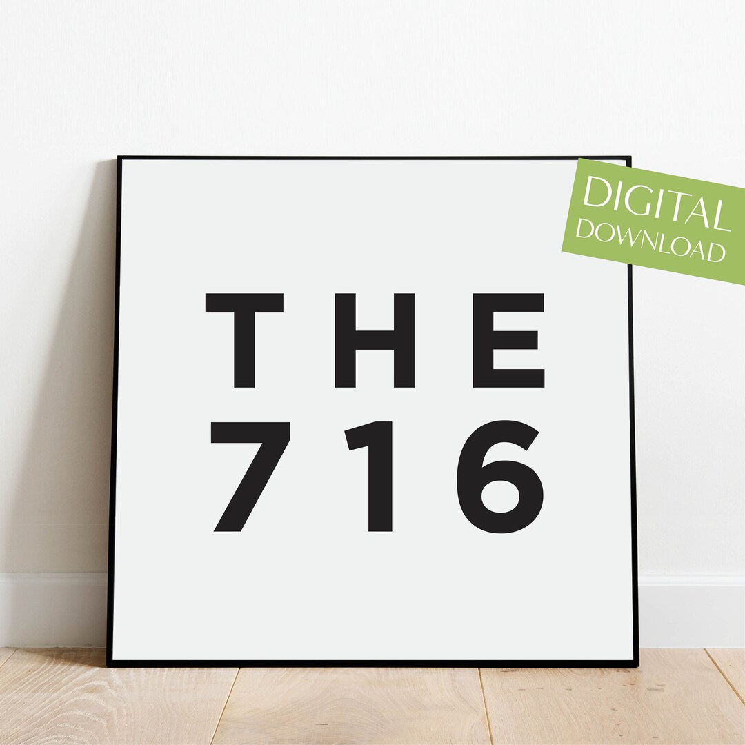 Buffalo NY 716 Area Code Print (digital Download) - Etsy
