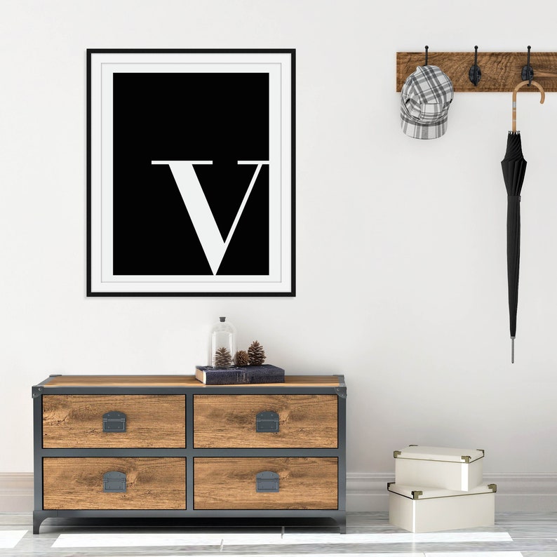 Letter V Poster PRINTABLE Letter V Print Digital Download - Etsy