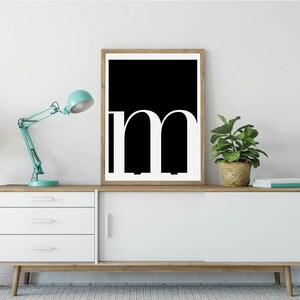 Letter M Print, PRINTABLE Letter M Poster, Digital Download, Initials ...