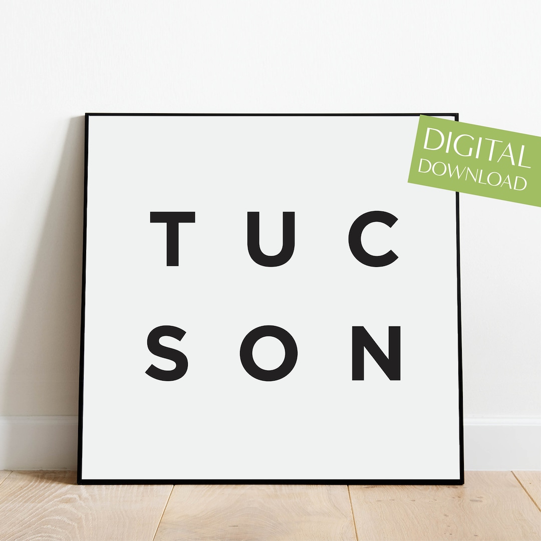 Tucson Poster, PRINTABLE Tucson Arizona Print, Tucson Wall Art, Digital ...