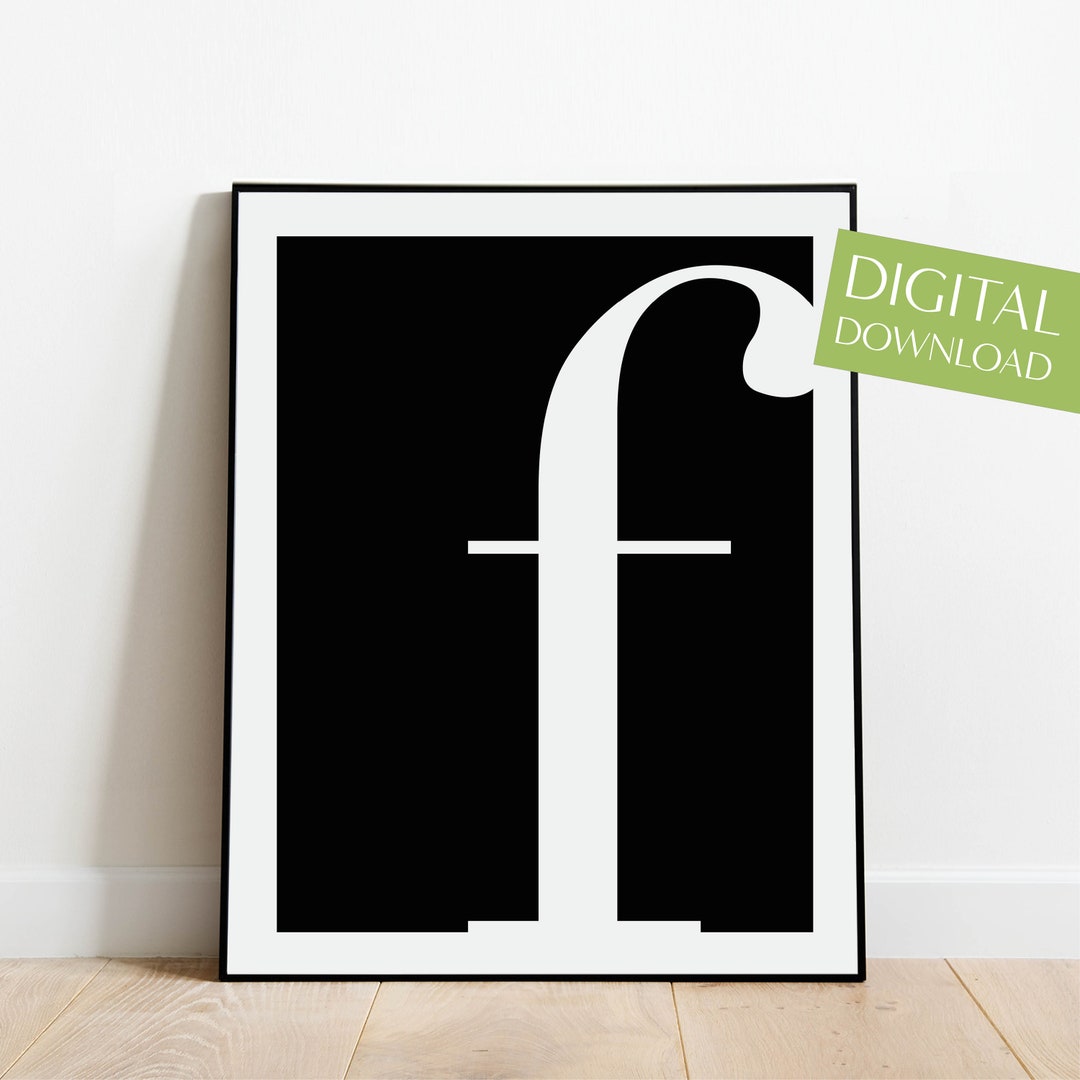 Letter F Wall Art PRINTABLE, Digital Download, Letter F Print ...