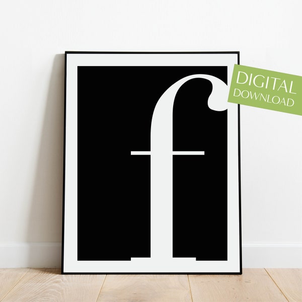 F Letter Print - Etsy