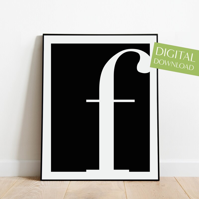F Letter Print - Etsy