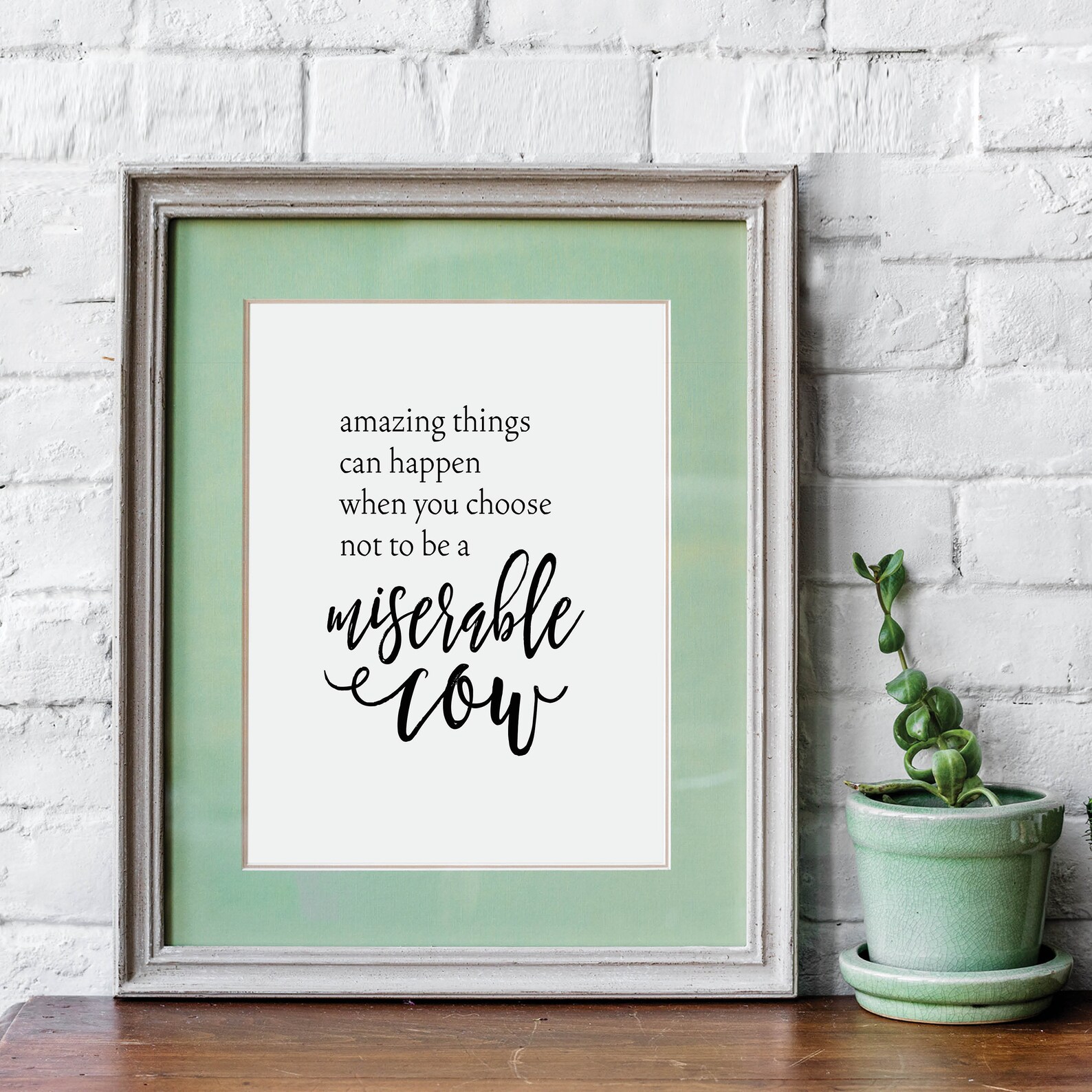 Miserable Cow / Amazing Things Can Happen PRINTABLE | Etsy