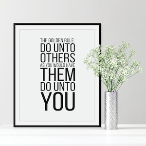 Do Unto Others, Golden Rule Poster, Golden Rule Wall Art, Matthew 7 12 ...