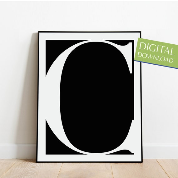 Letter C Wall Art PRINTABLE Digital Download Letter C Print - Etsy