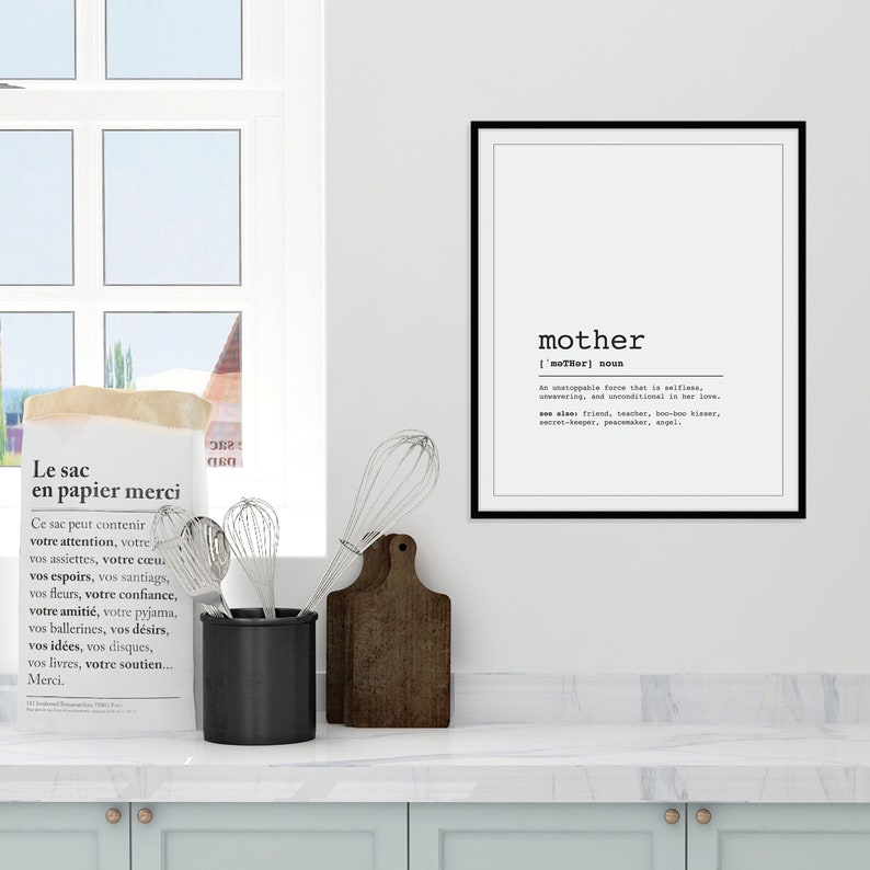 Mother Definition Mother Wall Art Mothers Day Mother Print - Etsy