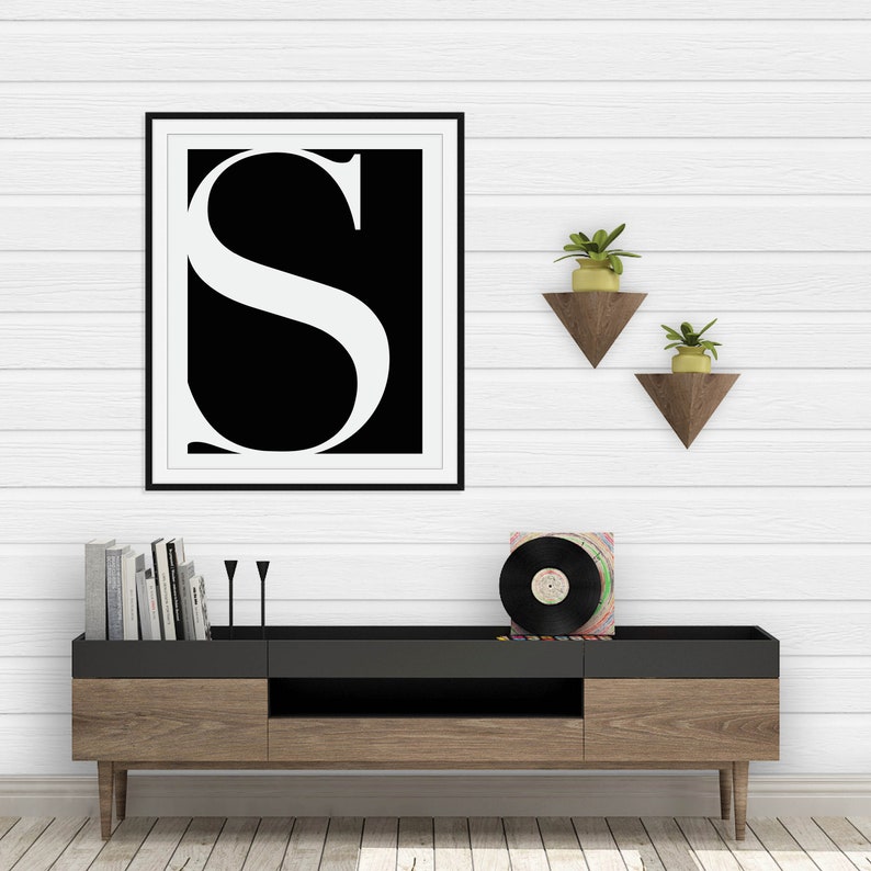 Letter S Wall Art PRINTABLE Letter S Print Minimalist - Etsy