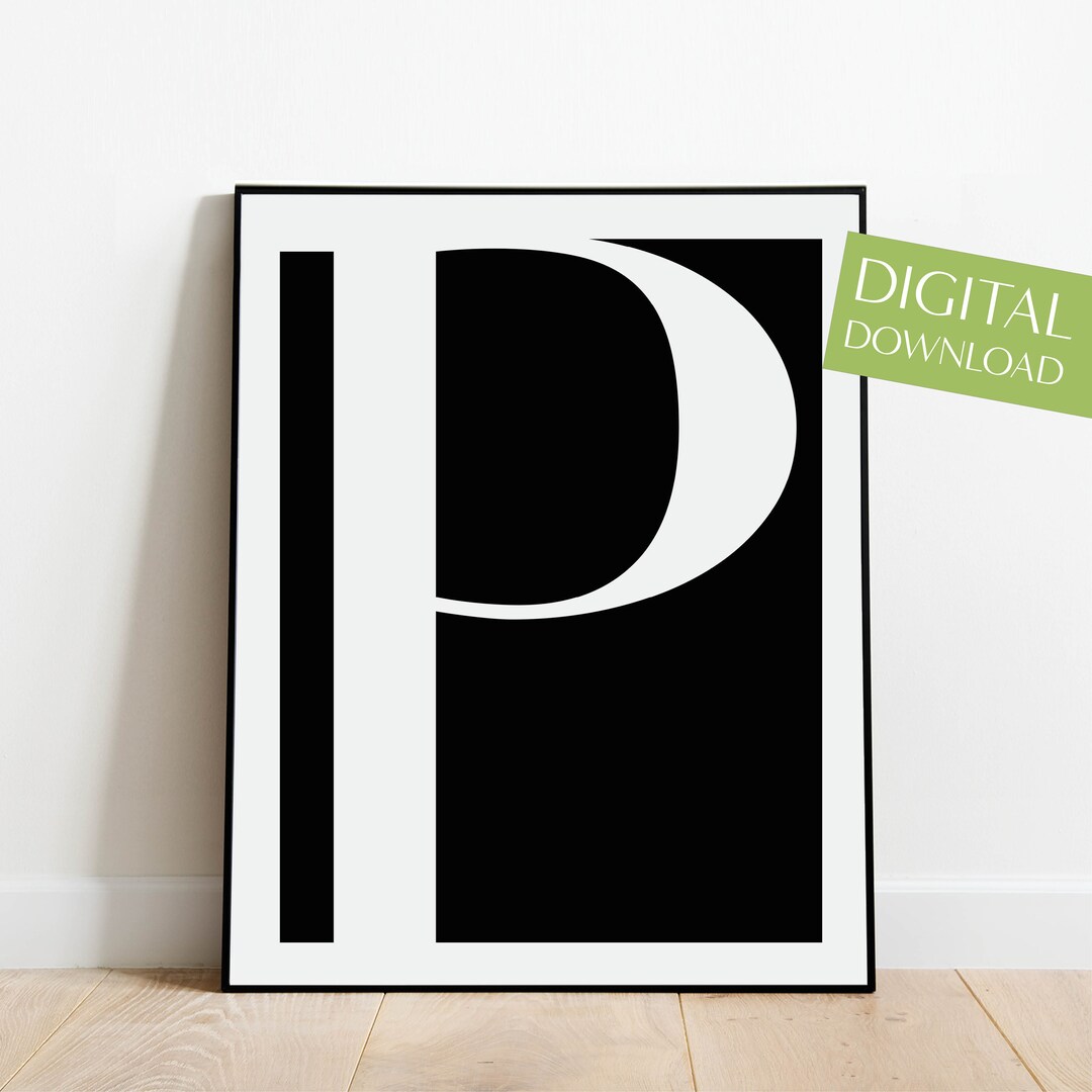 Letter P Wall Art, PRINTABLE Digital Download, Letter P Print ...