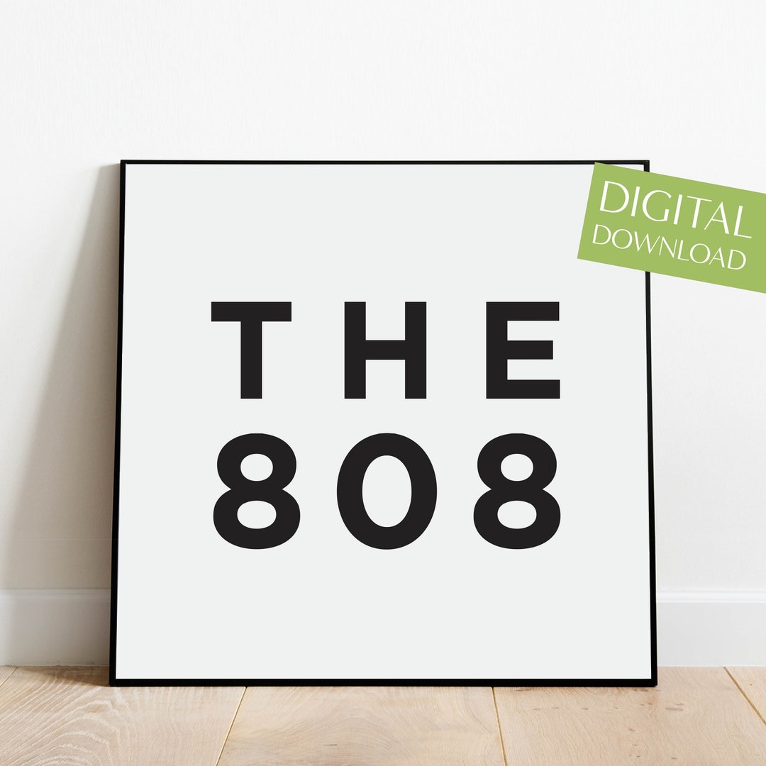 Hawaii Wall Art, PRINTABLE Hawaii Print, Digital Download, 808 Area ...