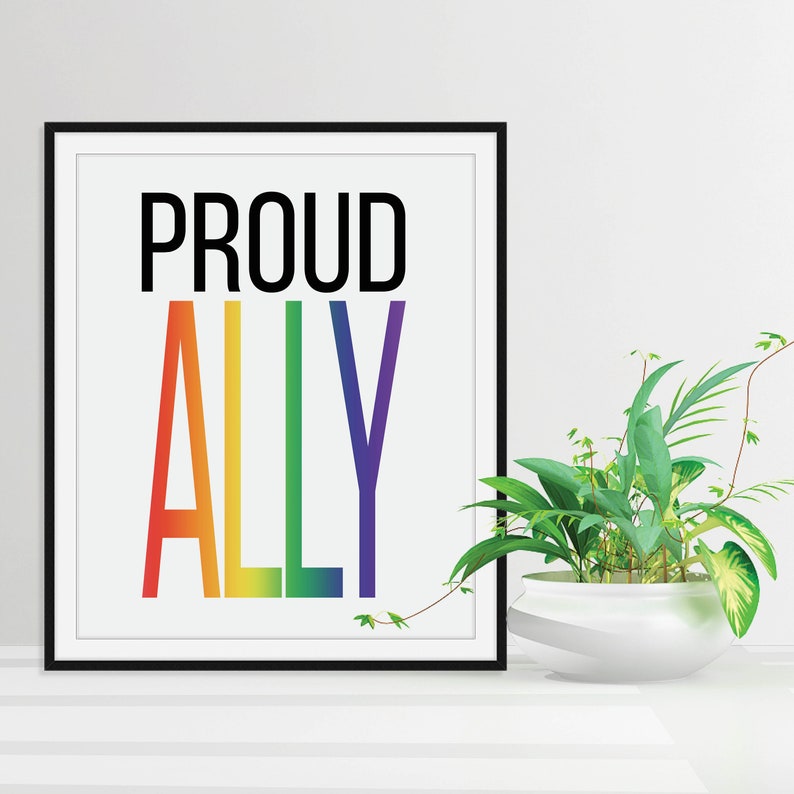 Ally Poster LGBTQ Wall Art Inclusive Poster Allyship Pride - Etsy