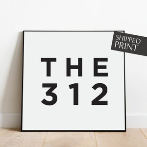 Chicago Wall Art, Chicago Print, 312 Poster, Area Code Art, Chicago ...
