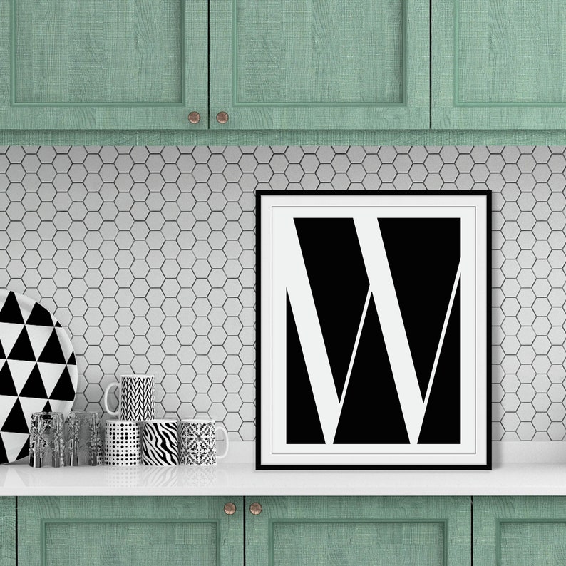 Letter W Wall Art PRINTABLE Digital Download Letter W Print | Etsy