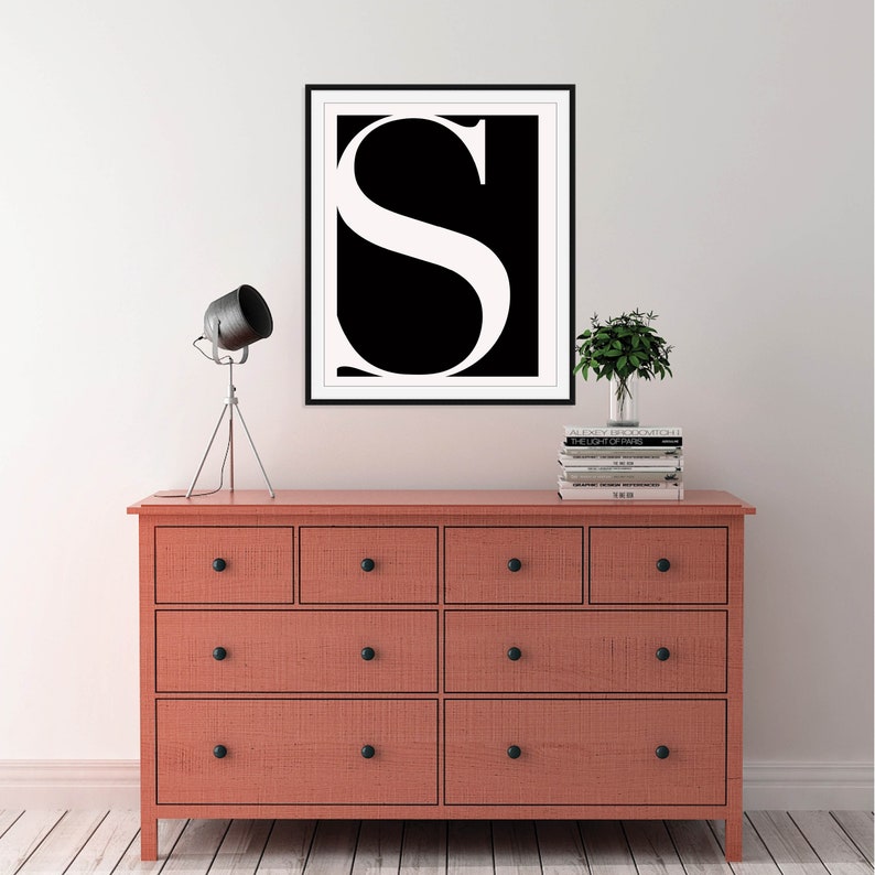 Letter S Wall Art PRINTABLE Letter S Print Minimalist - Etsy