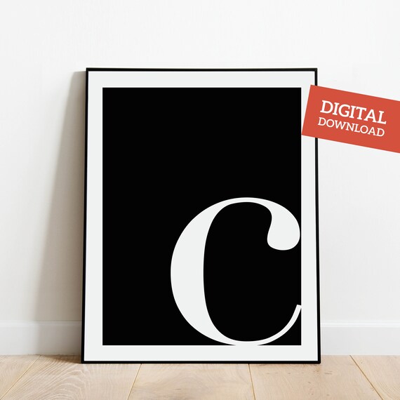 Letter C Wall Art Digital Download Letter C Print | Etsy