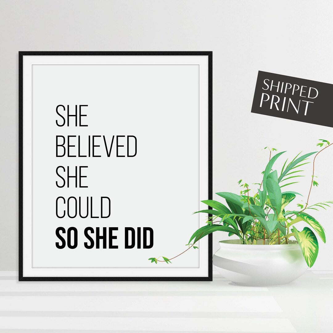 She Believed She Could so She Did, Feminism Poster, Feminist Wall Art ...