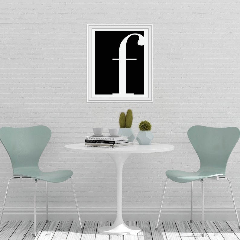Letter F Wall Art PRINTABLE Digital Download Letter F Print - Etsy