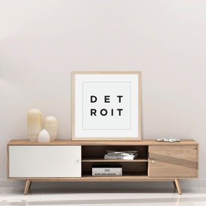 Detroit Print, Detroit Michigan Poster, Detroit Wall Art, Minimalist ...