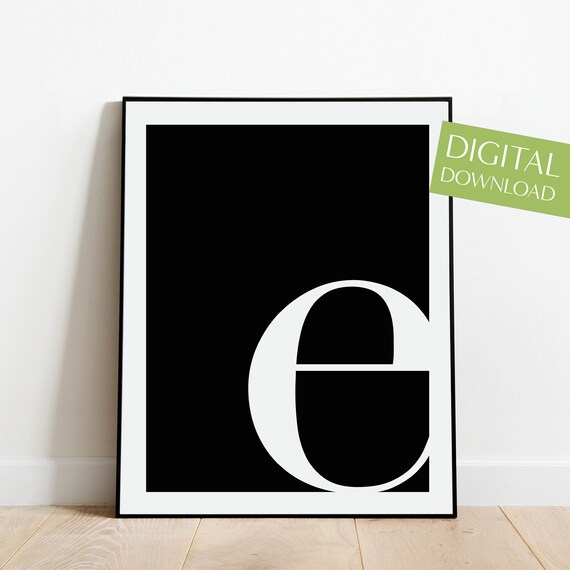 Letter E Poster PRINTABLE Letter E Print Digital Download - Etsy