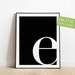Letter E Poster, PRINTABLE Letter E Print, Digital Download, Initials ...