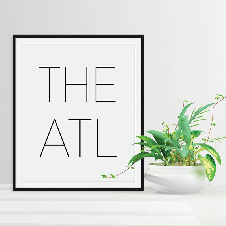 The ATL Atlanta Print PRINTABLE Atlanta Georgia Poster - Etsy
