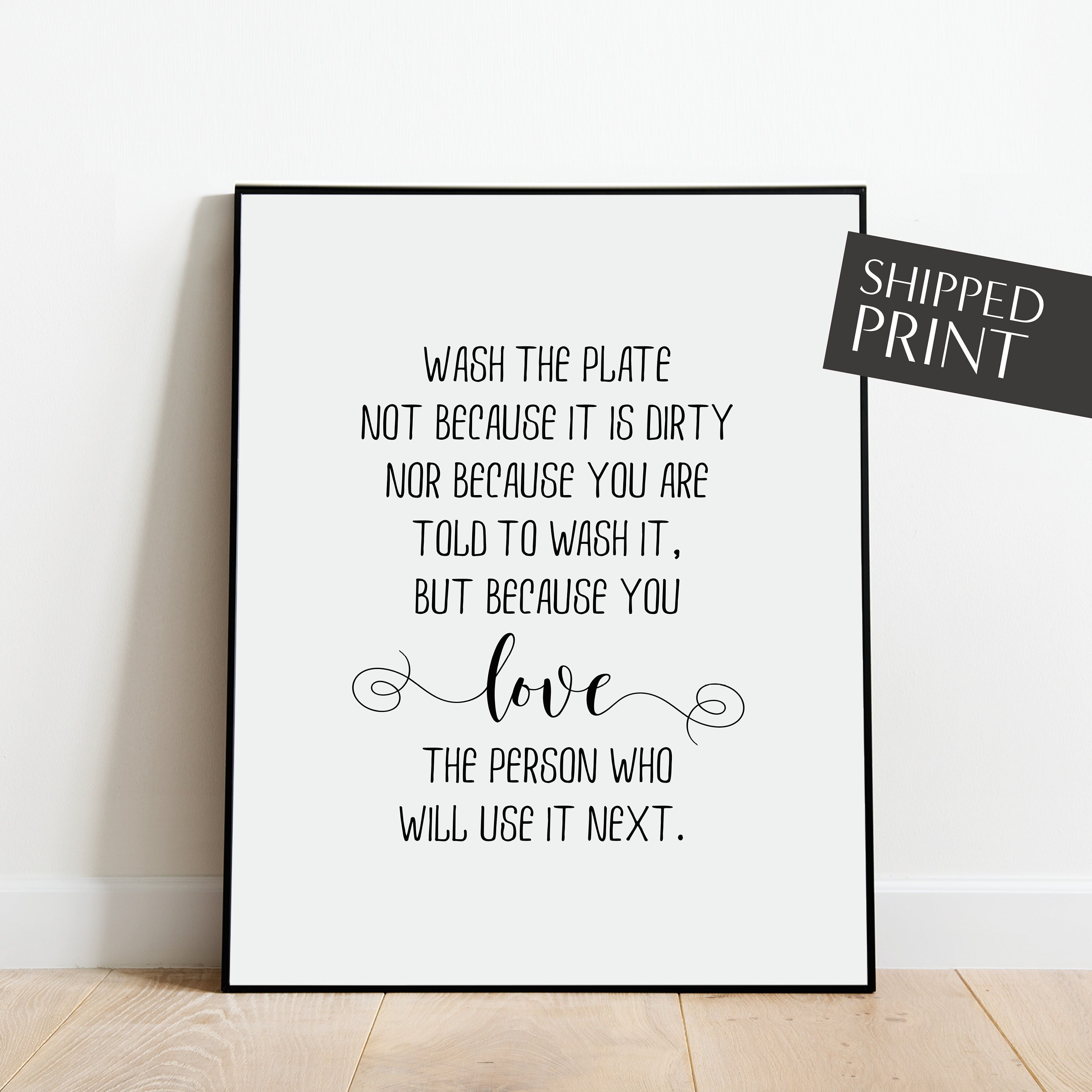 PRINTABLE Kitchen Wall Decor Wash the Plate Digital - Etsy Canada