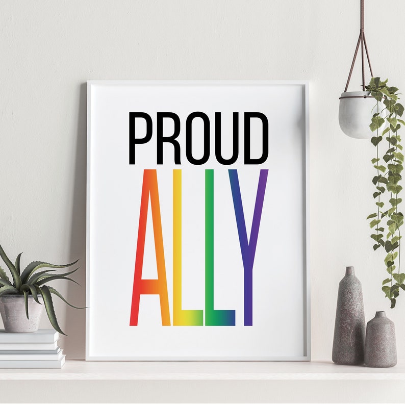 Ally Poster LGBTQ Wall Art Inclusive Poster Allyship Pride - Etsy