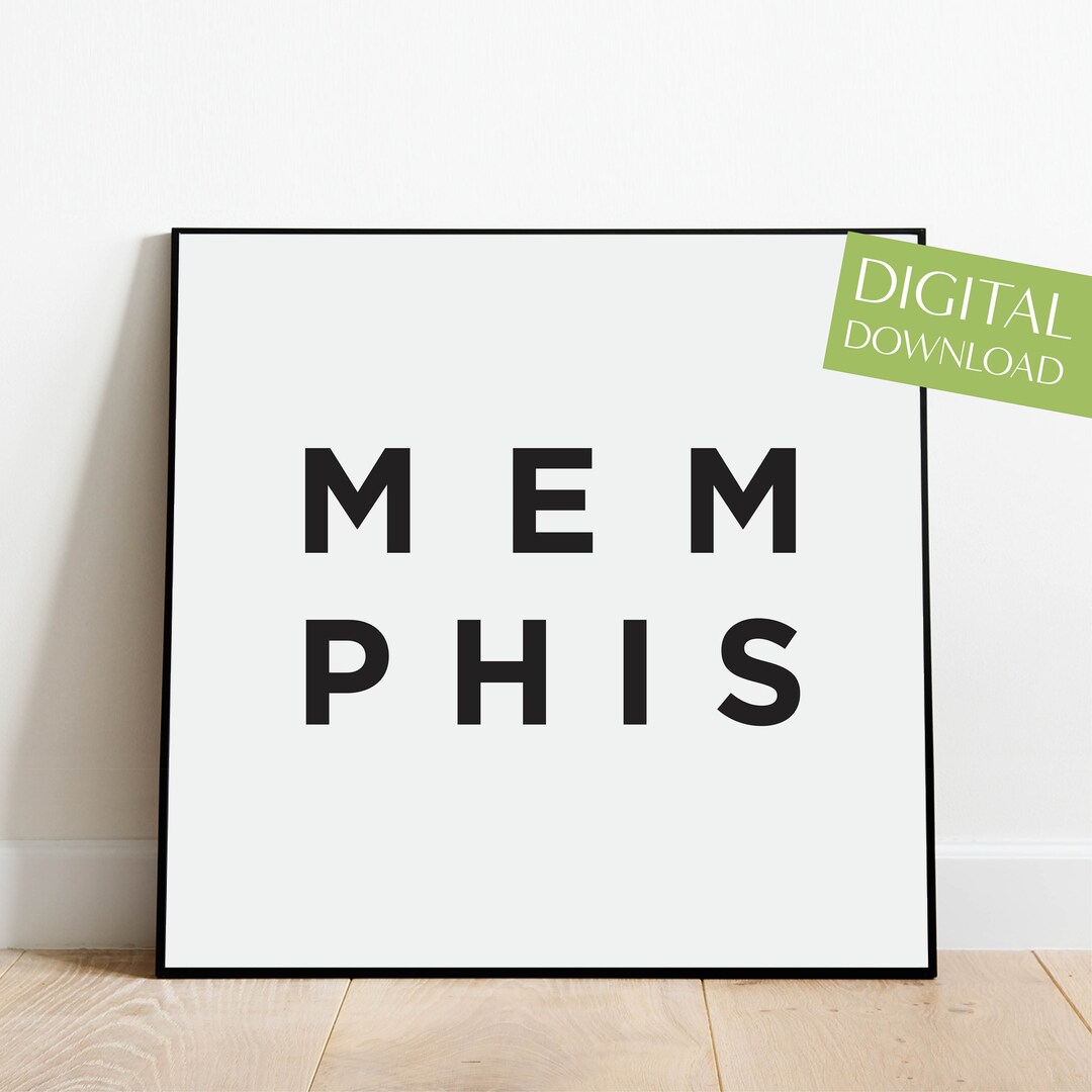 Memphis Print, PRINTABLE Memphis Tennessee Poster, Minimalist City Wall ...