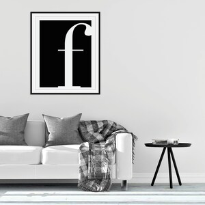 Letter F Wall Art PRINTABLE, Digital Download, Letter F Print ...